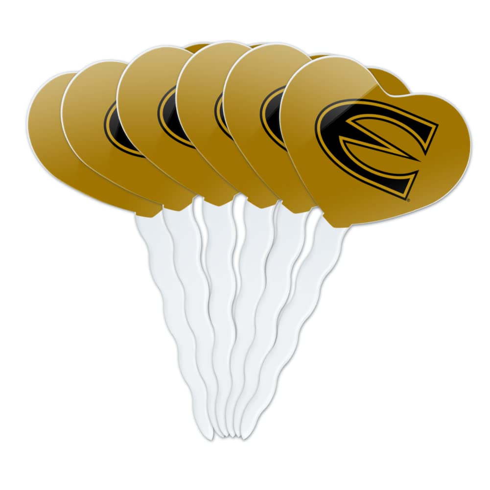 Emporia State University Primary Logo Heart Love Cupcake Picks Toppers Decoration Set of 6