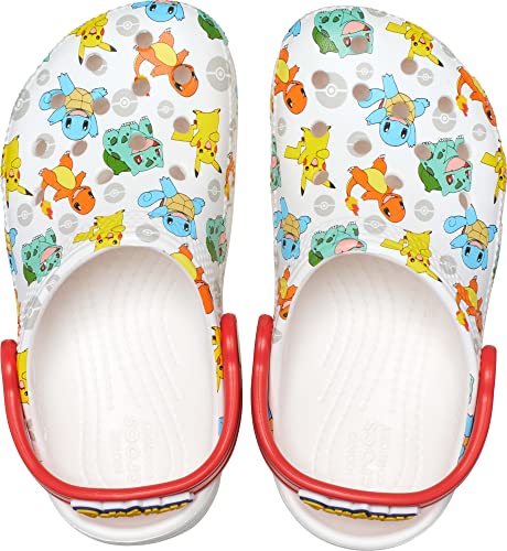 Crocs Classic Pikachu Clogs, Pokemon Shoes for Kids, White/Multi, 8 US Unisex Toddler