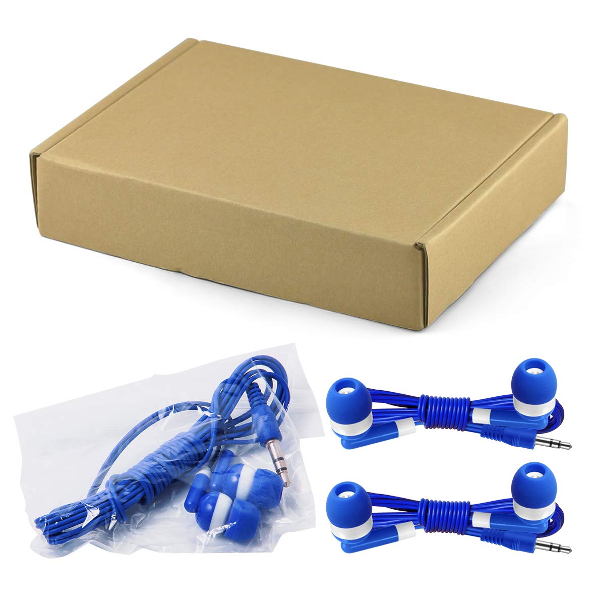 Keewonda Wired Classroom Earbuds for School 50 Pack Bulk Earbuds Headphones for Kids Classoom Students Multipack Earphones for iPad Chromebook Laptops