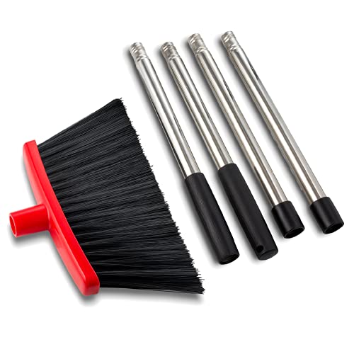 Broom Strongest 80% Heavier Duty - Outdoor Broom Indoor Broom, Angle Broom with Extendable Broomstick for Easy Sweeping - Easy Assembly & Durable, Great Use for Home Kitchen Room Office Lobby Floor