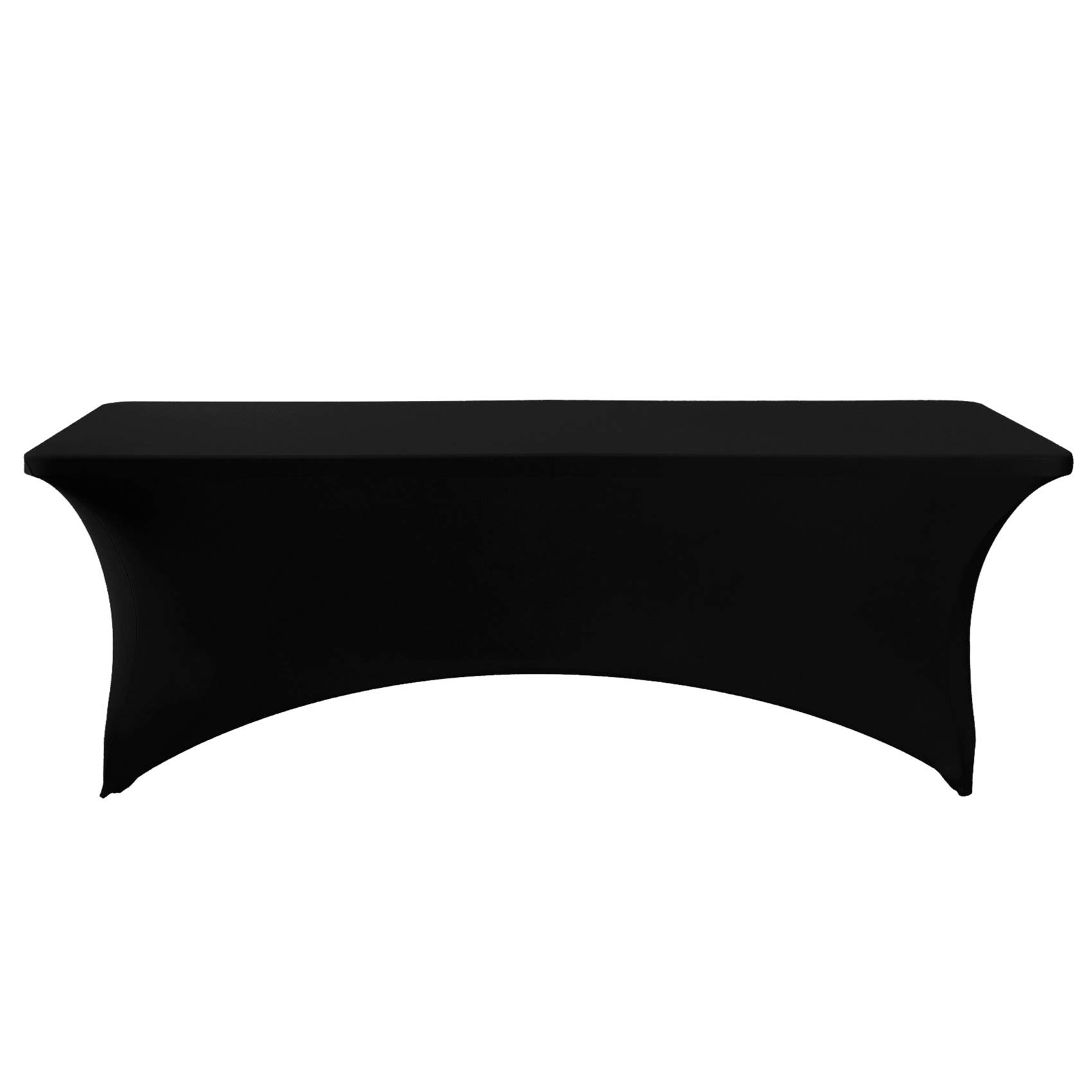 FORLIFE Spandex Table Covers 8ft,Fitted Tablecloth for 8ft Rectangular Tables, Stretch Patio Table Covers, Universal Spandex Table Cover for Wedding, Banquet, Party (8ft, Black)