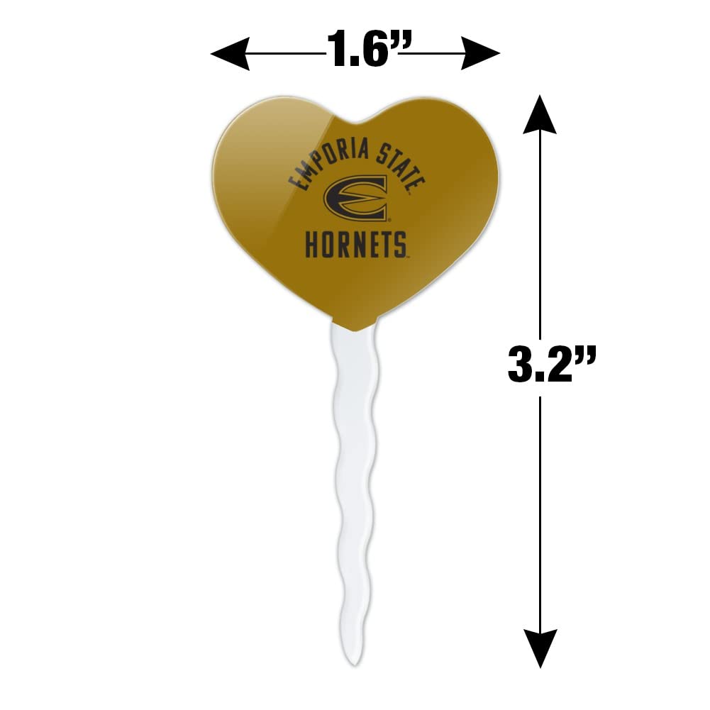 Emporia State University Hornets Heart Love Cupcake Picks Toppers Decoration Set of 6