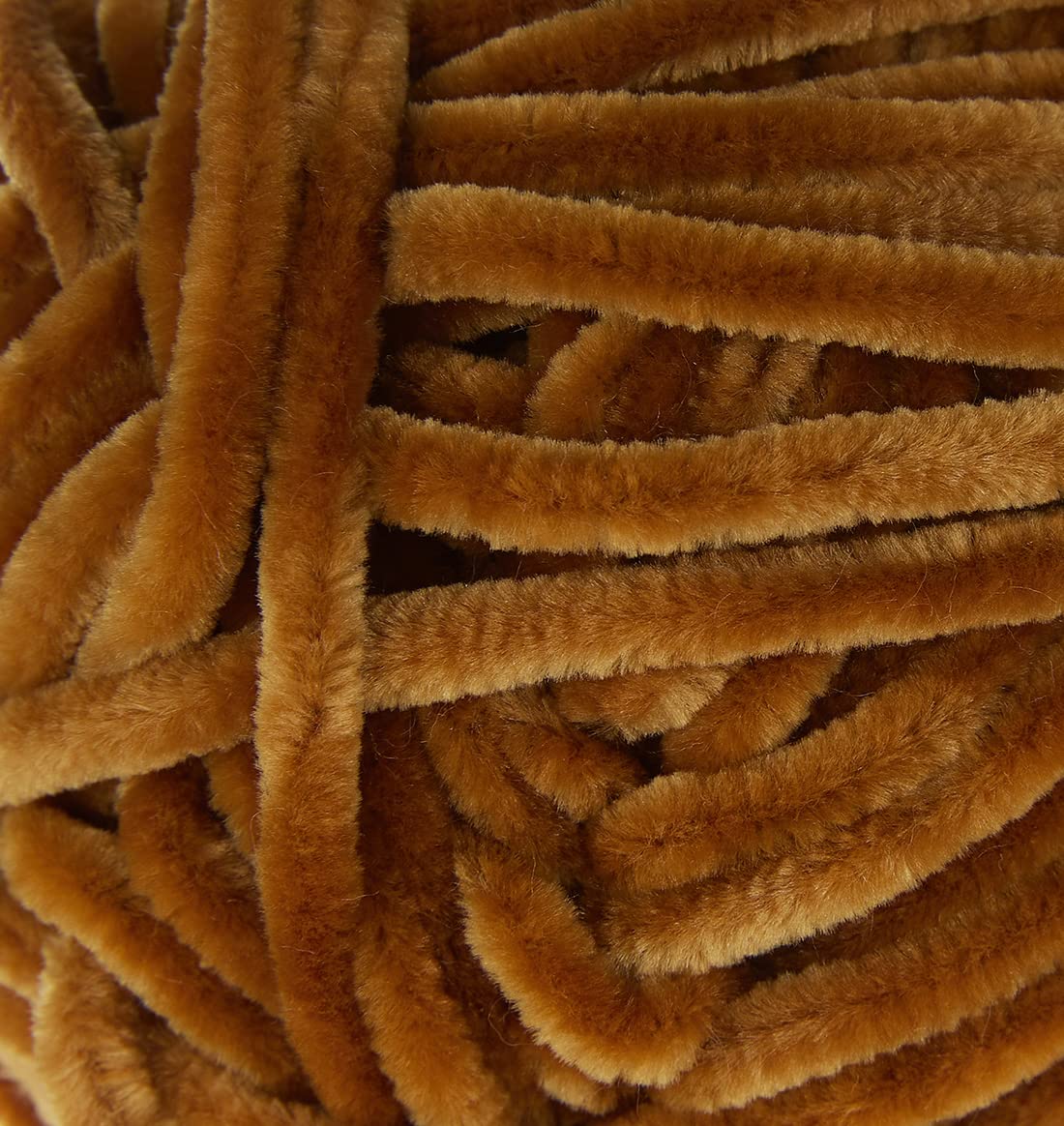 YUYOYE 100% Micro Polyester Soft Velvet Yarn Blanket Yarn for Crochet and Knitting, Chenille Yarn -Dark Caramel