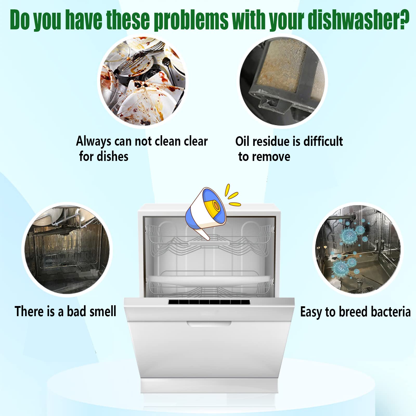 Finally Fresh Dishwasher Cleaner And Deodorizer, Dishwasher Cleaner Tablets to Remove Limescale and Mineral Buildup, Formulated to Clean Inside All Machine, 12 Count.
