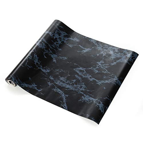 Con-Tact Brand Creative Covering Self-Adhesive Vinyl Drawer and Shelf Liner, 18" x 20', Black Marble