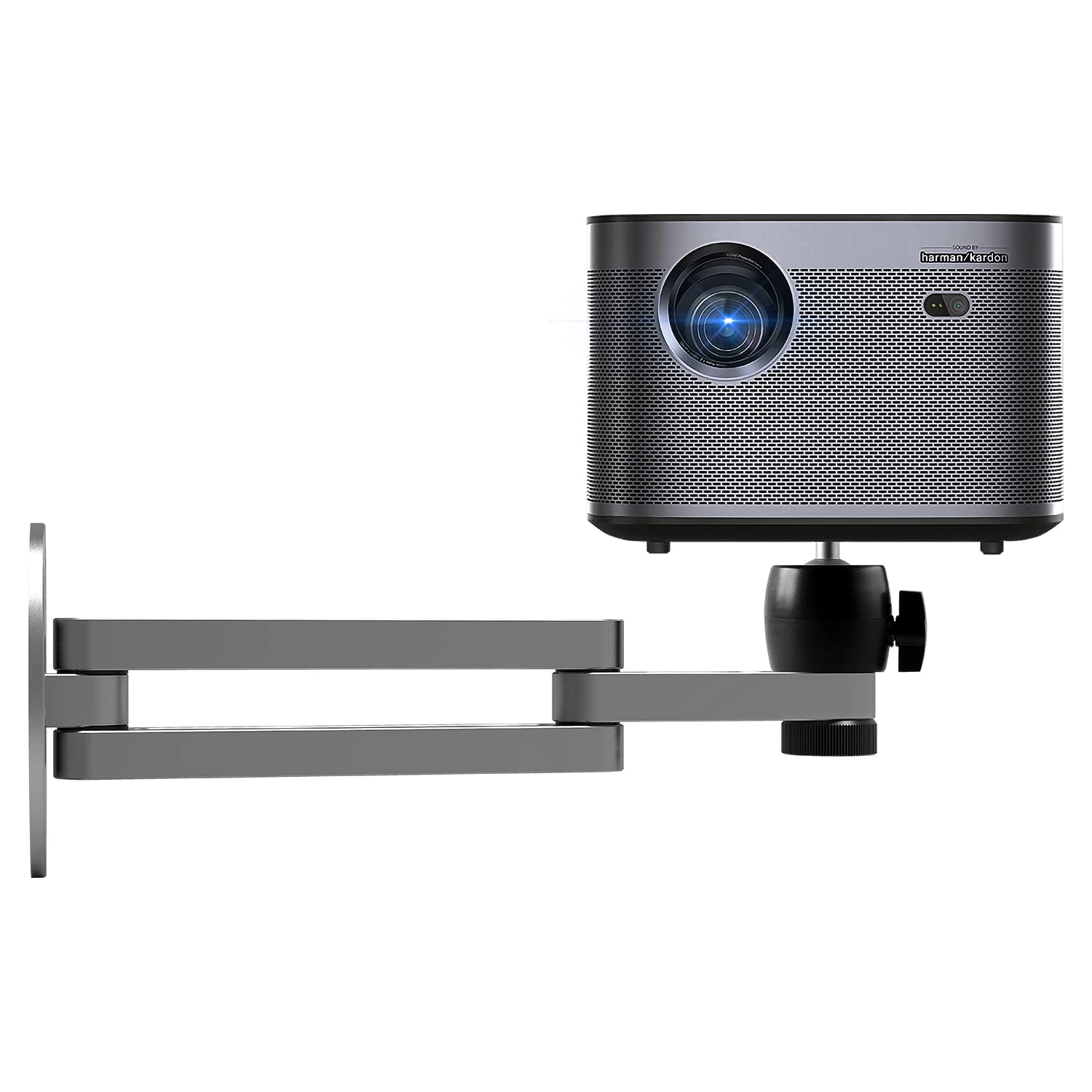 Liboer Foldable Projector Wall Mount Universal Adjustable Ceiling Wall Projector Mount Aluminum Alloy Projectors Stand,1/4" Screw Size (Wall Mount)…