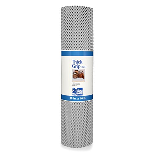 Magic Cover Non-Adhesive Thick Grip Shelf Liner, 18" x 10', Cool Gray