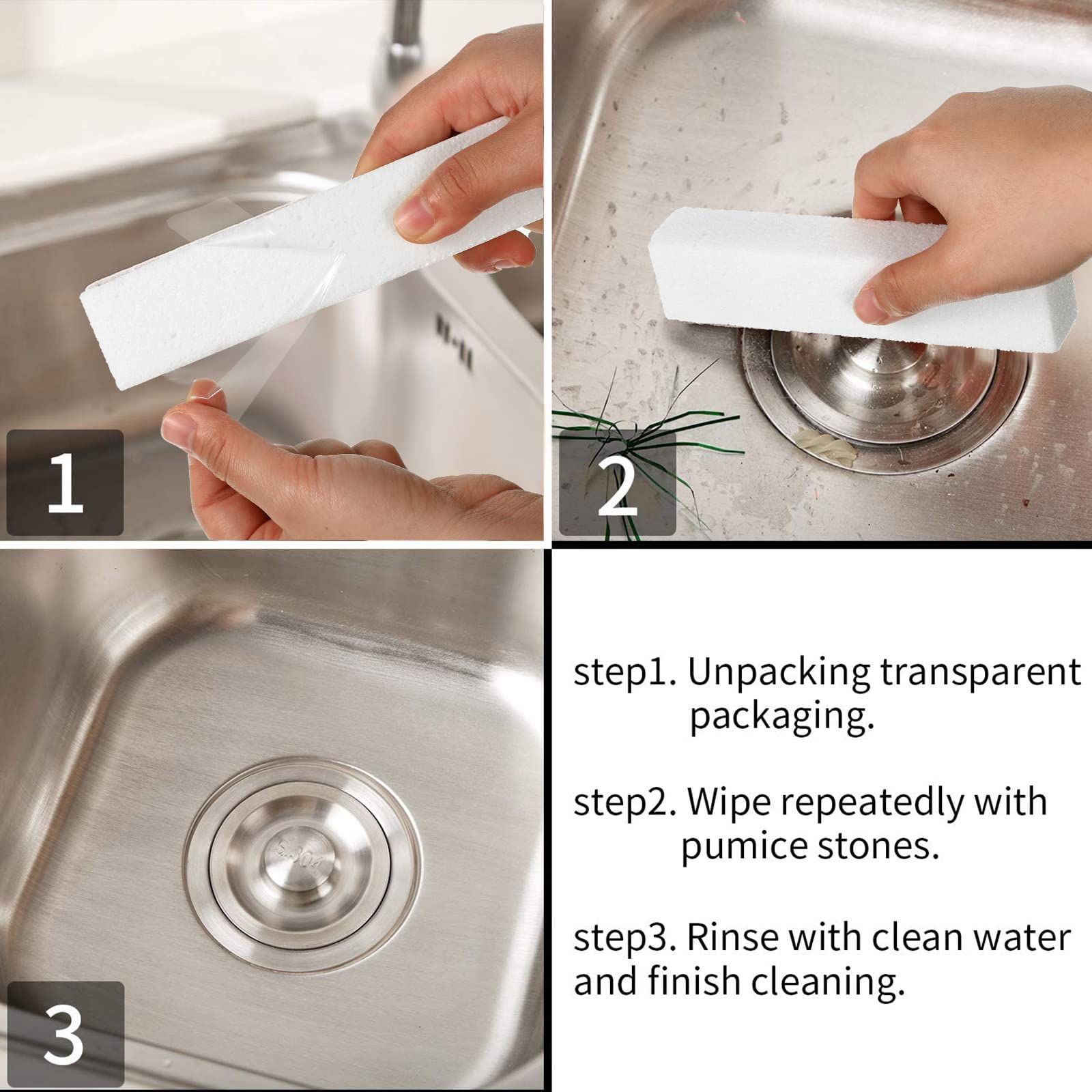 Norme 30 Pack Pumice Stones for Toilet Bowl Cleaning Scouring Pad Pumice Stick Cleaner for Cleaning Toilets, Bathtubs, Grills, Kitchen, Swimming Pools, Sinks, 5.9 x 1.4 x 0.9 Inch(White)