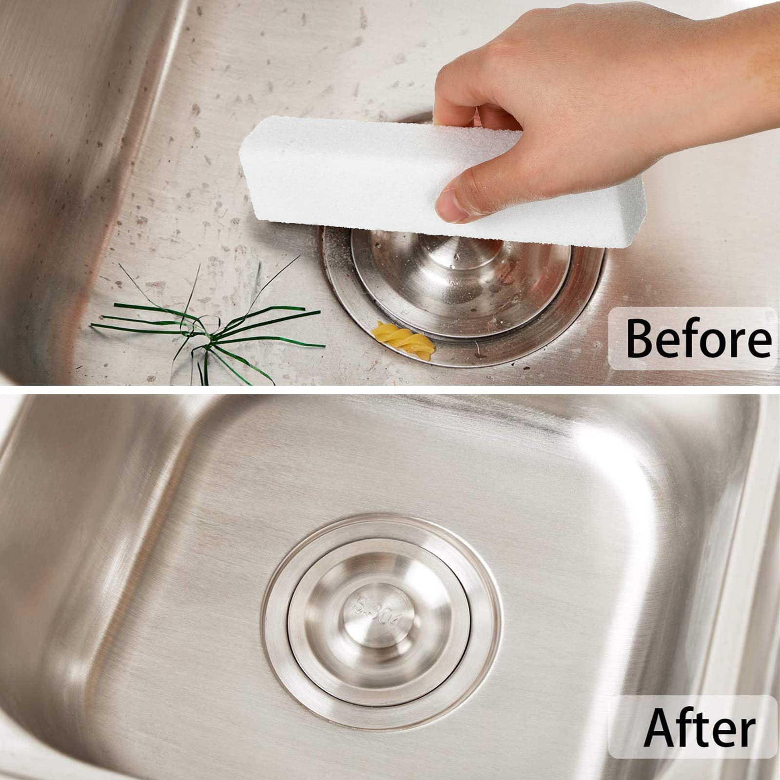 Norme 30 Pack Pumice Stones for Toilet Bowl Cleaning Scouring Pad Pumice Stick Cleaner for Cleaning Toilets, Bathtubs, Grills, Kitchen, Swimming Pools, Sinks, 5.9 x 1.4 x 0.9 Inch(White)