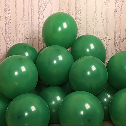 KALOR 100 pcs 10 Inch Dark Green Matte Latex Balloons Helium Balloons for Birthday Party Wedding Party Baby Shower Decoration Supplies