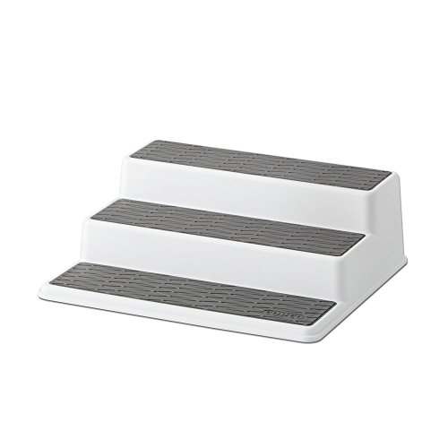 Copco Non-Skid Pantry Cabinet, 9-Inch, White/Gray & Non-Skid 3-Tier Spice Pantry Kitchen Cabinet Organizer, 10-Inch, White/Gray