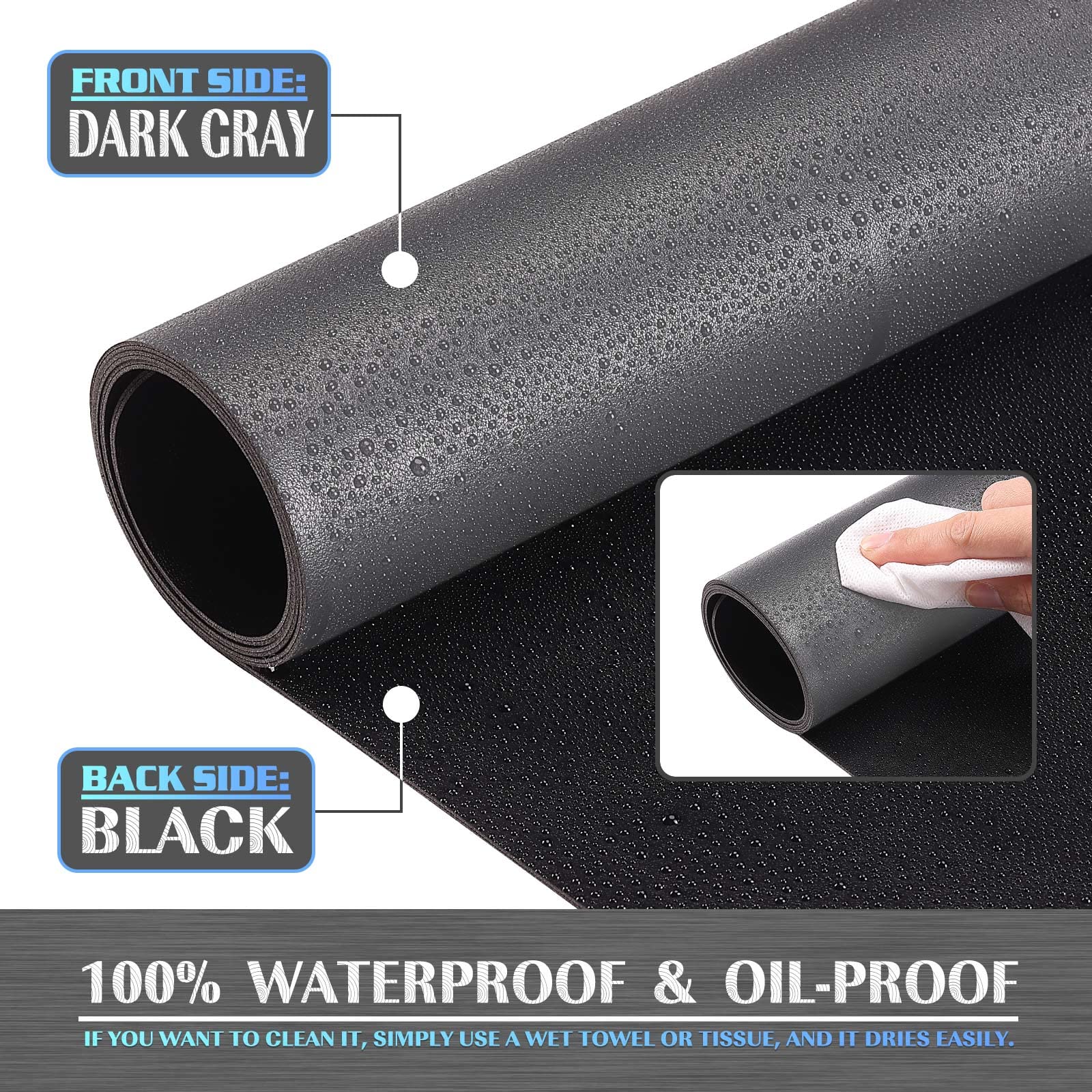 K KNODEL Large Office Leather Desk Mat, Mouse and Keyboard Pad, Computer and Laptop Mat, Desktop Protector and Cover, Writing Pad and Blotter (31.5"x15.7", Dark Gray)