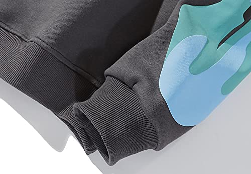 WINKEEY Unisex Lucky Me Ghosts Sweatshirt Rapper Long Sleeve Hip Pop Hooded Hoodie for Women (XXL,1Grey)