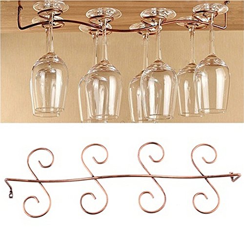 Red Wine Cabinet - 1pc 6 8 Wine Glass Rack Stemware Hanging Under Cabinet Holder Bar Screws - Copper Free Steel Short Carlisle Under Rubbed Large Commercial Stainless Glass Stemware Bronze In