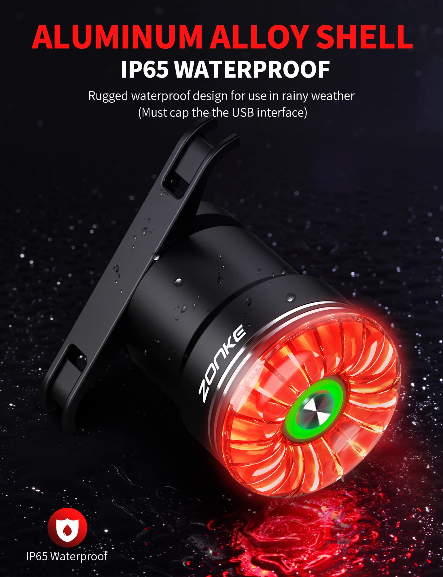 Smart Bike Tail Light with Automatic Brake Detection, USB Rechargeable, Ultra Bright LED Taillight for Night Riding and Bicycle Safety, Waterproof Back Taillights for Road Cycling