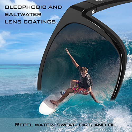 KastKing Tazlina Polarized Sport Sunglasses for Men and Women, Gloss Black Frame, Smoke Lens
