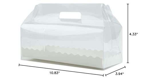 6pcs Transparent Cake Roll Packaging Box with Tray Portable Containers Dessert Holder Dessert Holder Display Food Storage Holder