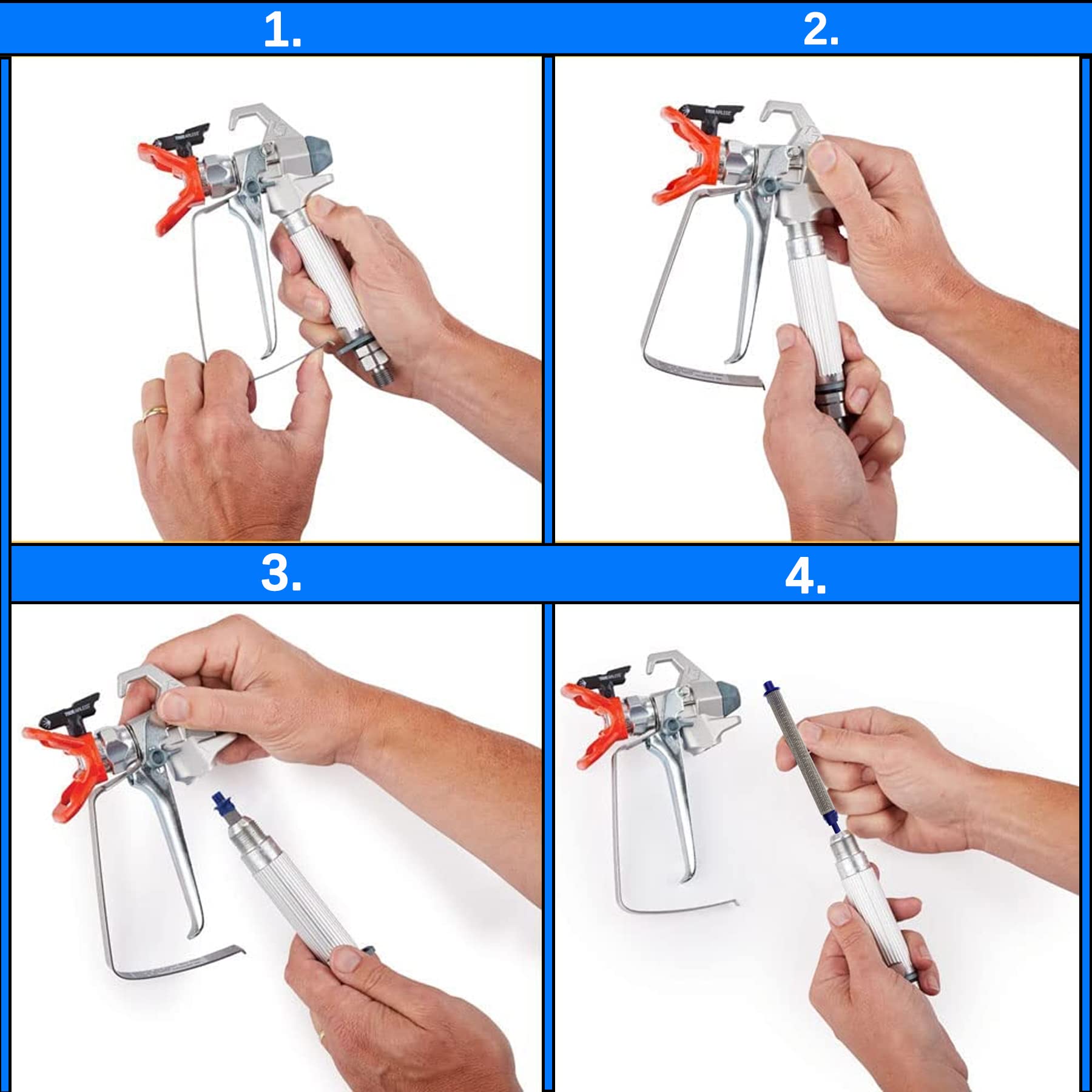 Homhelar 218131 50 Mesh Latex Gun Filter for Airless Paint Spray Guns SG2 SG3(4/Pack)