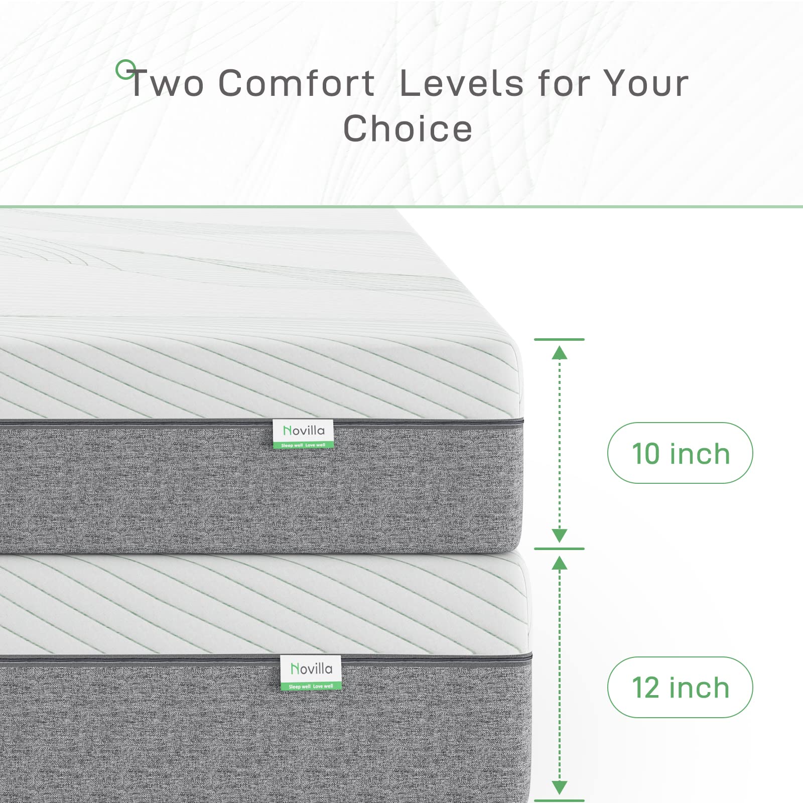 Novilla Full Size Mattress, 10-Inch Gel Memory Foam Mattress for Good Sleep, Pressure Relieving, Matrress-in-a-Box, CertiPUR-US Certified, Medium Plush