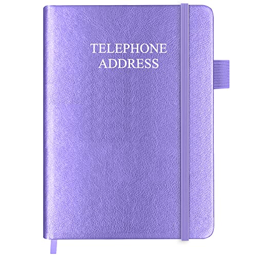 Getvow Telephone and Address Book with Tabs 5" x 7" Address Book Hardcover with Birthday, Address, Phone Numbers, Websites Password. Address Notebook for Home or Office, Purple