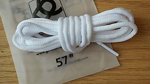 Jordan 13 Laces | Replacement Laces - White Round Shoe Laces, Round Athletic Shoe Laces, Jordan Shoe Laces White (White, 63")