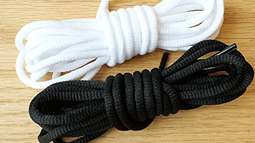 Jordan 13 Laces | Replacement Laces - White Round Shoe Laces, Round Athletic Shoe Laces, Jordan Shoe Laces White (White, 63")