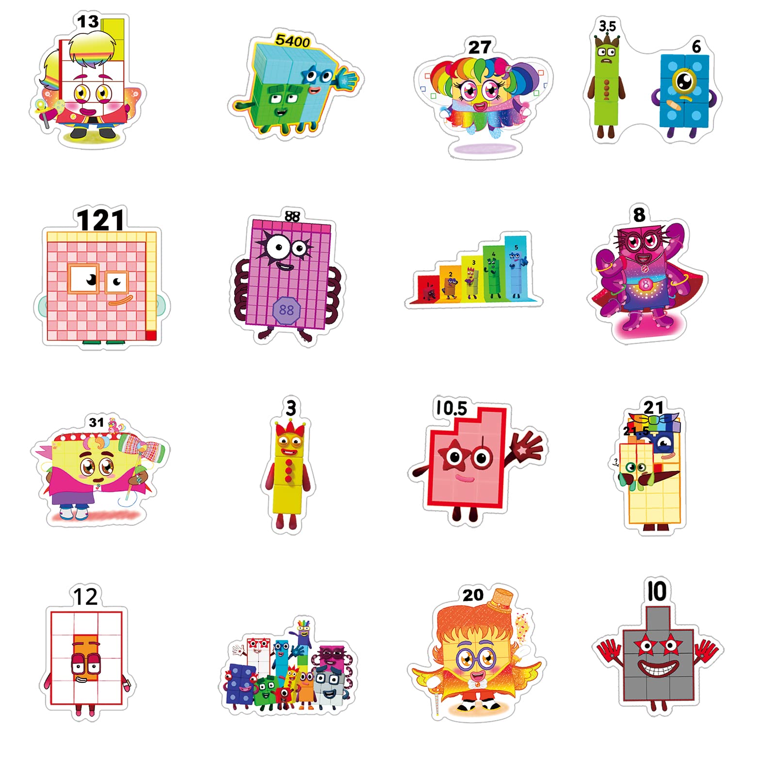 52pcs Animated TV Series Cartoon Deacls Stickers Pack | Anime PVC Waterproof Sticker for Adults Water Bottle Skateboard Scrapbook