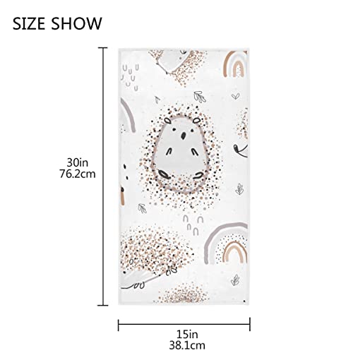 HUSSRITY Hedgehogs and Rainbows Towels Super Soft Hand Towel Highly Absorbent Washcloths Quick Dry Bath Towel 30x15 Inch Durable Lightweight