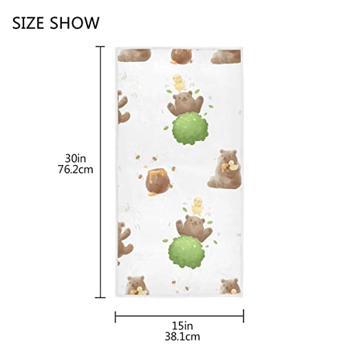 HUSSRITY Adorable Bear and Duck Towels Super Soft Hand Towel Highly Absorbent Washcloths Quick Dry Bath Towel 30x15 Inch Durable Lightweight