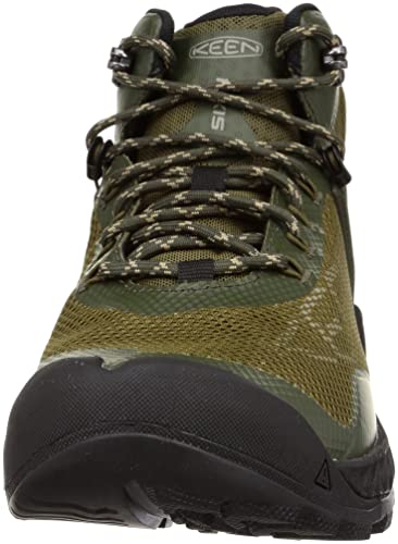KEEN Men's NXIS Evo Mid Height Waterproof Hiking Boots, Forest Night/Dark Olive, 12