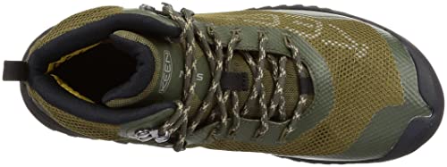 KEEN Men's NXIS Evo Mid Height Waterproof Hiking Boots, Forest Night/Dark Olive, 12