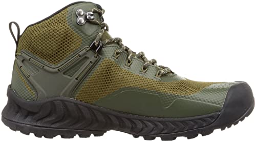 KEEN Men's NXIS Evo Mid Height Waterproof Hiking Boots, Forest Night/Dark Olive, 12