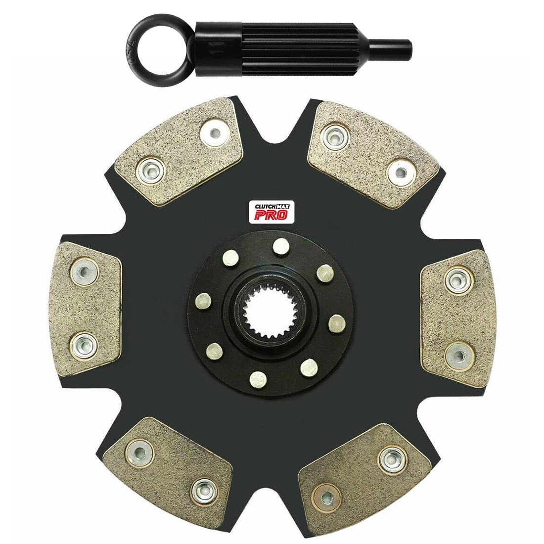 ClutchMaxPRO Performance Stage 4 Clutch Disc Plate with Alignment Tool Compatible with 1991-1995 Toyota Previa 1995-2004 Tacoma SR5 2.4L 2RZFE 2WD 4WD (CPLC56024R4DEAT-16076-ST4)