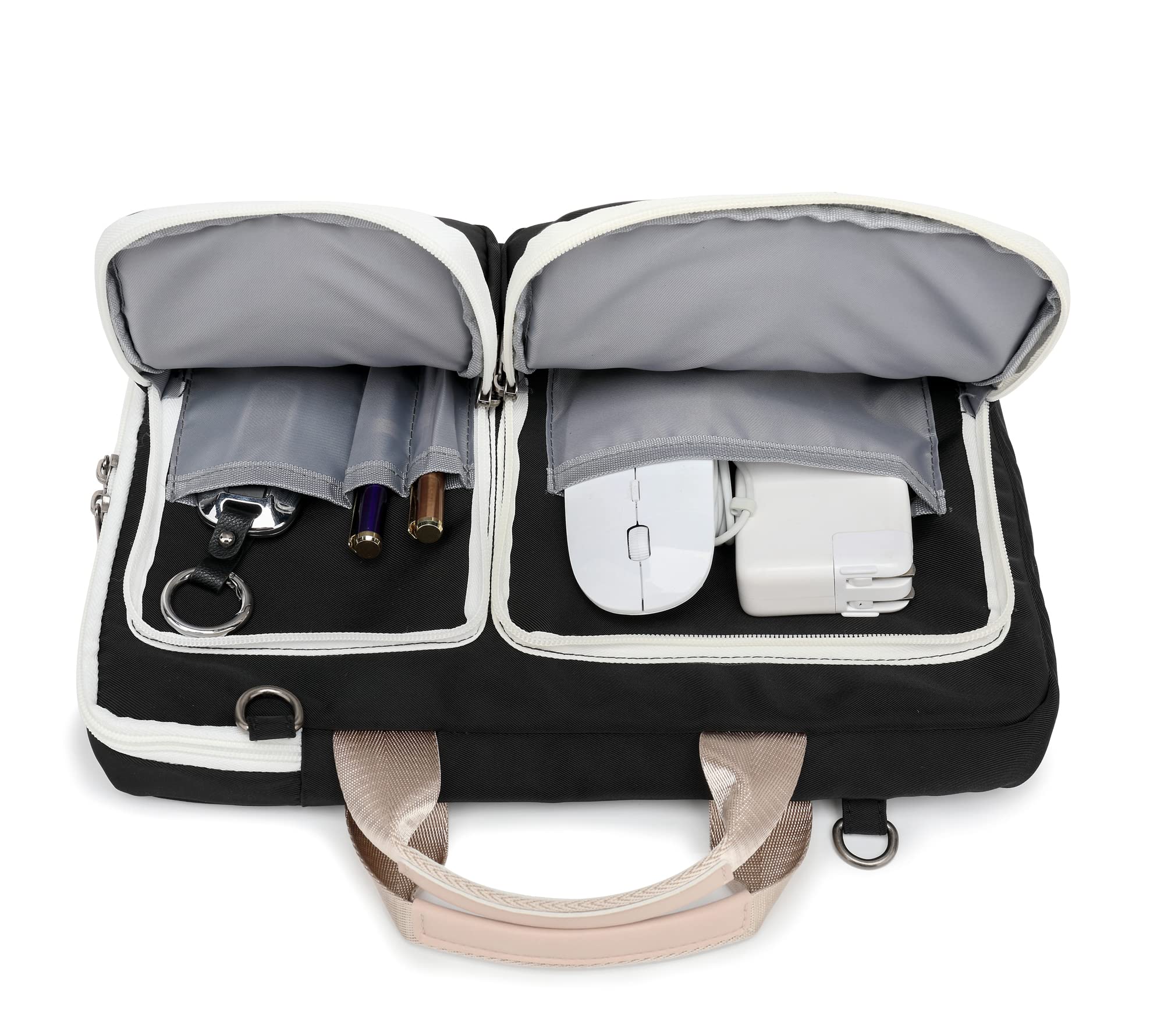 SANFAN 360° Protective Laptop Shoulder Bag Sleeve Case For MacBook Air 15 inch and 15 inch-15.6 inch Laptop (Black)