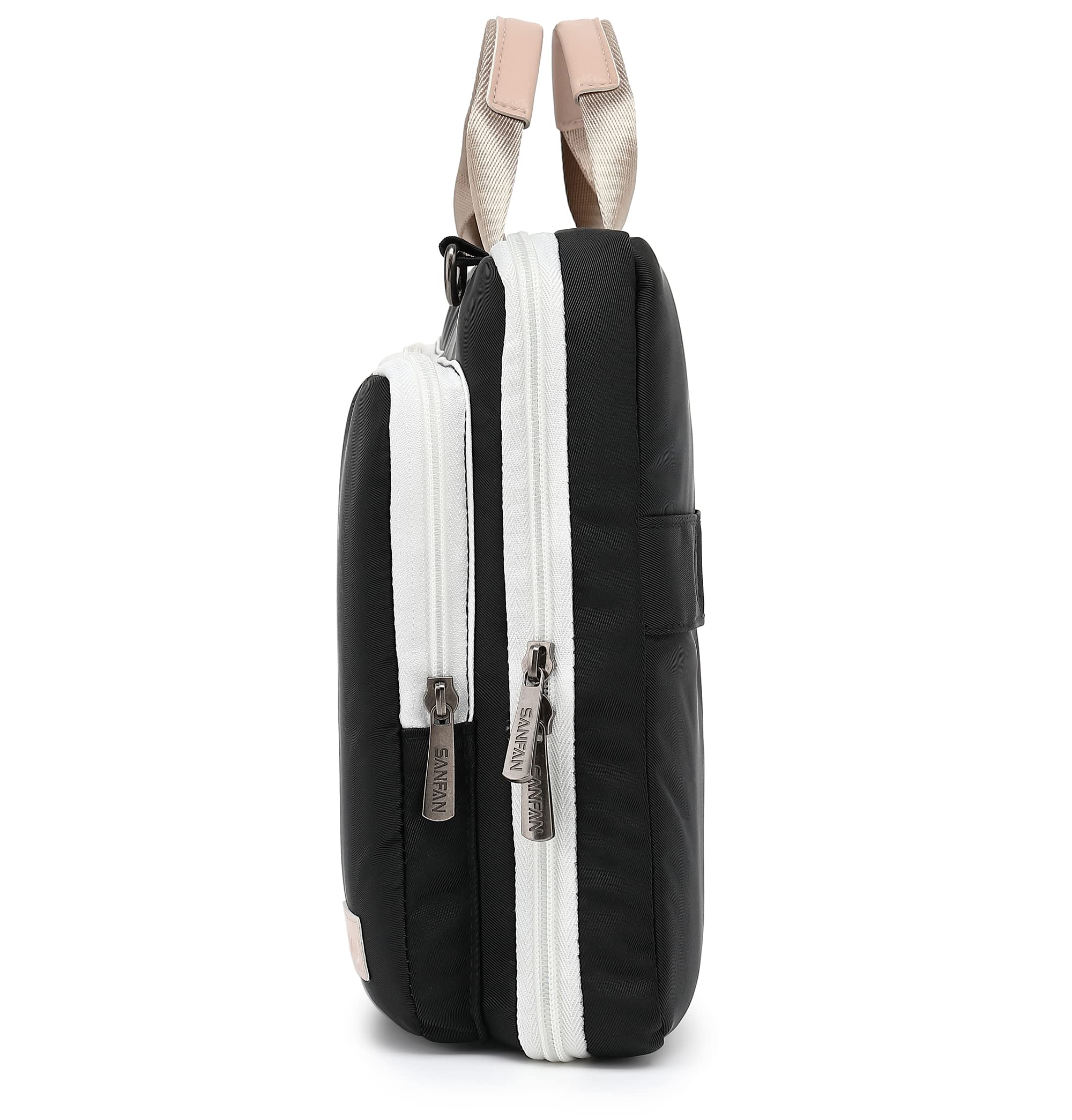 SANFAN 360° Protective Laptop Shoulder Bag Sleeve Case For MacBook Air 15 inch and 15 inch-15.6 inch Laptop (Black)