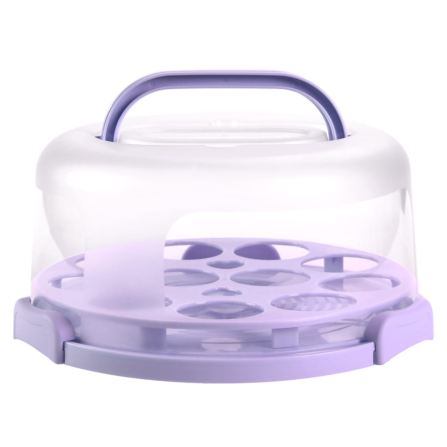 Ohuhu Cake Holder, BPA-Free Cake Carrier with Lid and Handle Cake Transport Container Portable Cake Keeper Two Sided Base for Pies Cookies Nuts Fruit etc - Suitable for 10 inch Cake Perfect Gifts