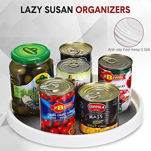 12 Pack Lazy Susan Turntable Organizer Cabinet for Cabinet 12 Inch Non Slip Lazy Susan Organizer 10 Inch Rotating Spice Rack Organizer Lazy Susan Turntable for Kitchen Countertop Cabinet Pantry