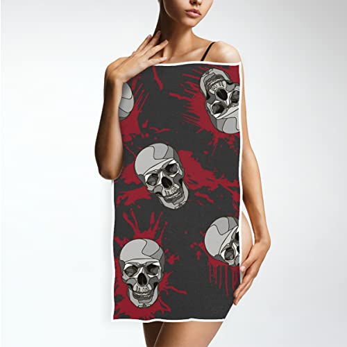 HUSSRITY Skulls and Blood Towels Super Soft Hand Towel Highly Absorbent Washcloths Quick Dry Bath Towel 30x15 Inch Durable Lightweight