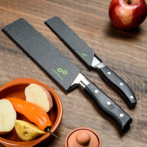 EVERPRIDE 6 Inch & 8 Inch Chef Knife Guard Set (2-Piece Set) Universal Blade Edge Cover Sheaths for Chef and Kitchen Knives β Durable, BPA-Free, Felt Lined, Sturdy ABS Plastic β Knives Not Included