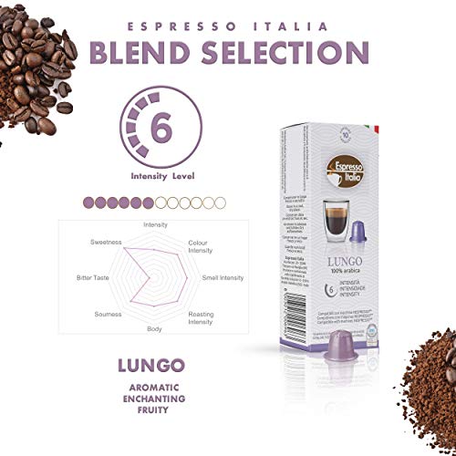 100 Pack Nespresso Compatible Capsules - ESPRESSO ITALIA Variety Pack - Espresso Coffee Capsules for Nespresso Machines Original. Italian Coffee. Ristretto Expresso Coffee Pods