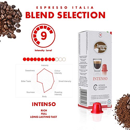 100 Pack Nespresso Compatible Capsules - ESPRESSO ITALIA Variety Pack - Espresso Coffee Capsules for Nespresso Machines Original. Italian Coffee. Ristretto Expresso Coffee Pods