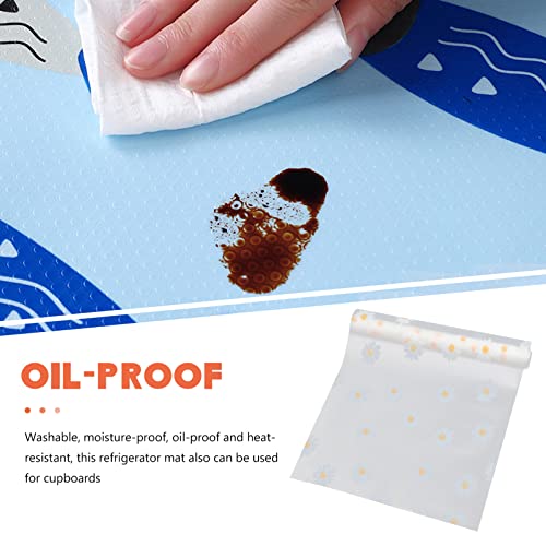 UPKOCH Shelf Liner Daisy Flower Kitchen Drawer Liner Self- Adhesive Waterproof Clear Refrigerator Mat Cabinet Liner Pantry Shelf Liner for Kitchen Cabinets Pantry Shelves