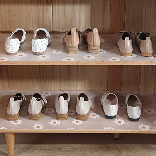 UPKOCH Shelf Liner Daisy Flower Kitchen Drawer Liner Self- Adhesive Waterproof Clear Refrigerator Mat Cabinet Liner Pantry Shelf Liner for Kitchen Cabinets Pantry Shelves