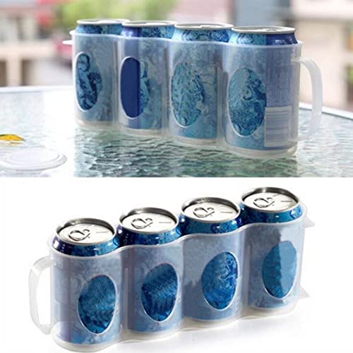 Can Storage Box, Transparent Drink Organizer Reusable Can Drink Storage Holder Organizer with Handle Space Saving for Refrigerator Cabinets