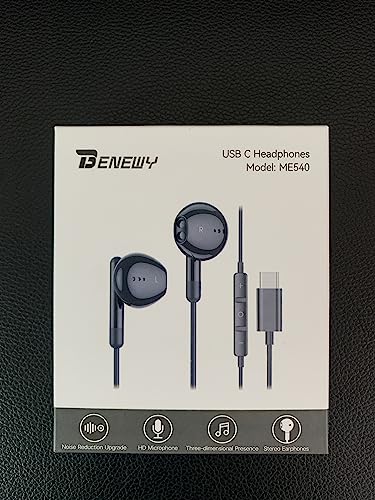 USB C Headphones for iPhone 16 15 Pro Max Plus iPad Pro USB C Earphones with Microphone Volume Control USB C Wired Earbuds USB Type C Earphone for Google Pixel 8 7 6A 5 Samsung S24 S23 S22 S21 S20 A55