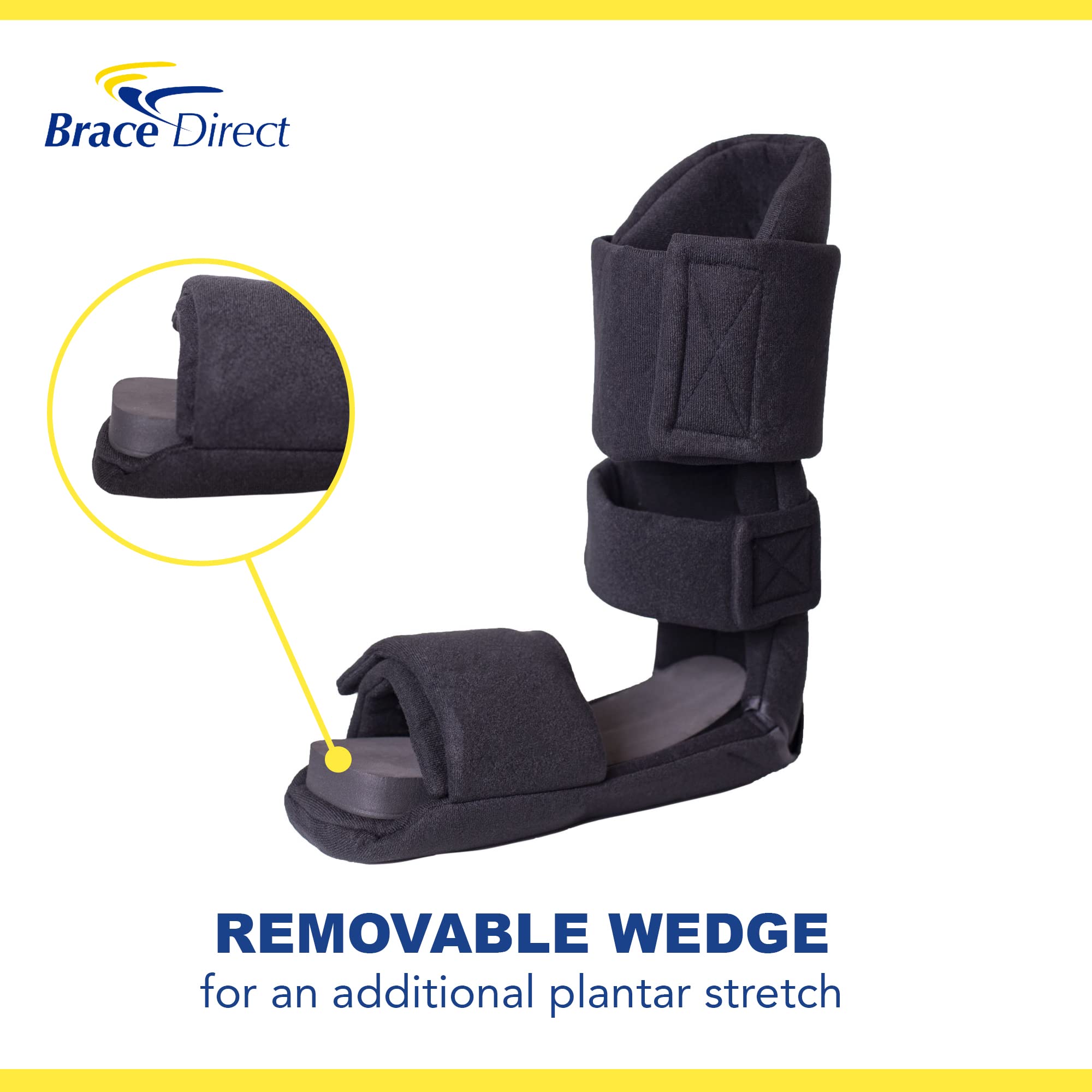 Brace Direct 90 Degree Comfort Padded Night Splint- Soft Sleeping Boot- Stretch for Plantar Fasciitis, Achilles Tendinitis and Heel Pain- Right or Left Foot- Men or Women