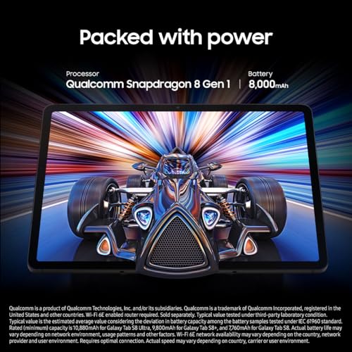 SAMSUNG Galaxy Tab S8+ 12.4” 128GB WiFi 6E Android Tablet, Large AMOLED Screen, S Pen Included, Ultra Wide Camera, Long Lasting Battery, US Version, 2022, Silver