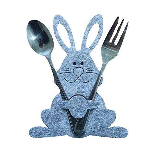 4Pcs Easter Cutlery Bag Set Festive Party Cutlery Decoration Bag Cutlery Decoration XR7