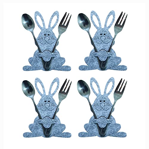 4Pcs Easter Cutlery Bag Set Festive Party Cutlery Decoration Bag Cutlery Decoration XR7
