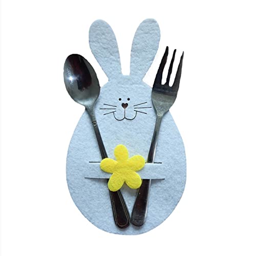 4Pcs Easter Cutlery Bag Set Festive Party Cutlery Decoration Bag Cutlery Decoration PN5